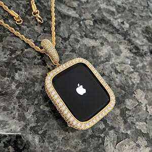 Apple Watch Pendant Yellow Gold Necklace Wear on Watch or Neck Iwatch ...