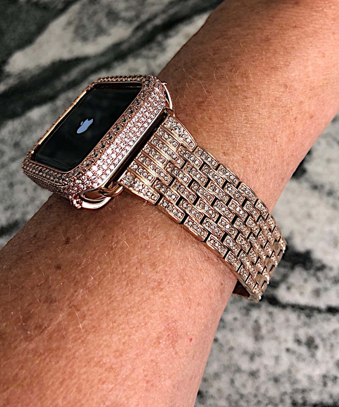 Rose Gold Apple Watch Band and or Lab Diamond Bezel Iwatch - Etsy