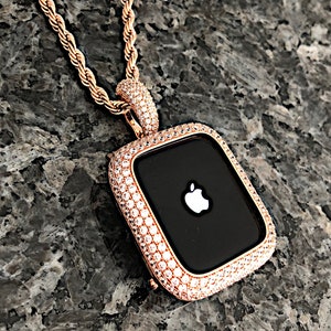 Apple Watch Pendant Rose Gold Necklace Wear on Watch or Neck Lab ...