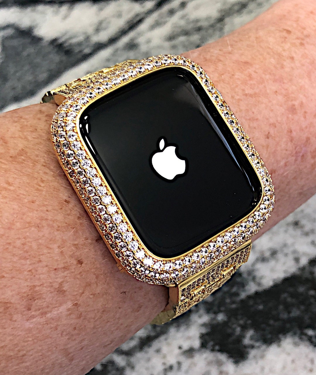 Yellow Gold Bezel Case Lab Diamond Apple Watch Bezel Case Iwatch iPad ...
