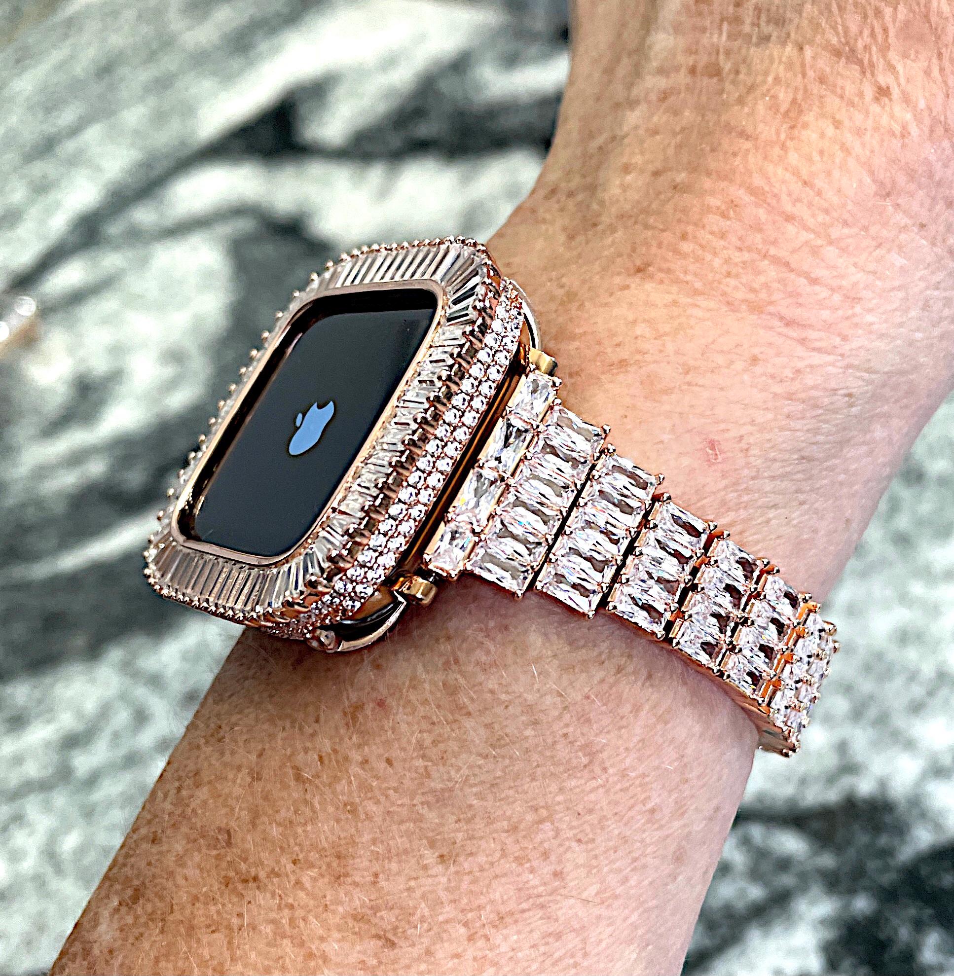 High End Rose Gold Lab Diamond Apple Watch Band and or Lab Diamond ...