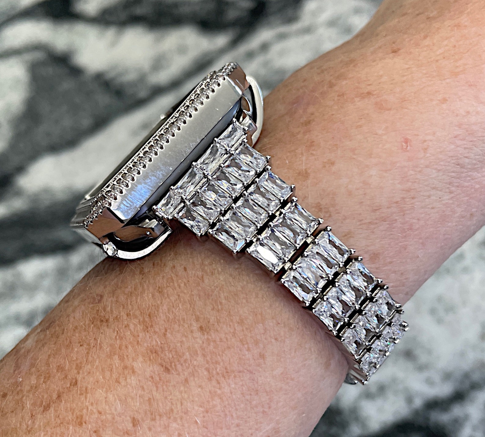 High End White Gold Lab Diamond Apple Watch Band and or Lab - Etsy