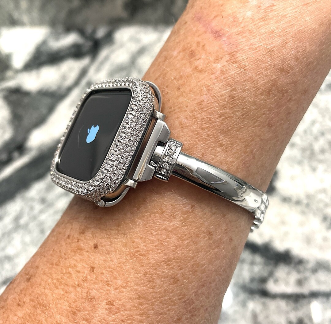 Apple Watch Bangle Band in White Gold and or Lab Diamond Apple Watch ...