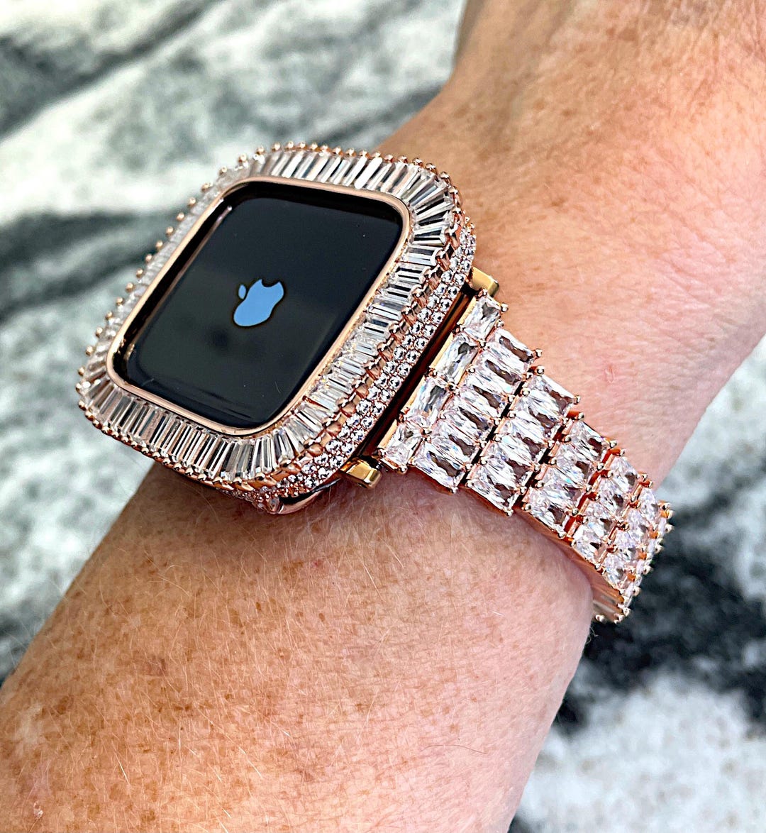 High End Rose Gold Lab Diamond Apple Watch Band and or Lab Diamond ...