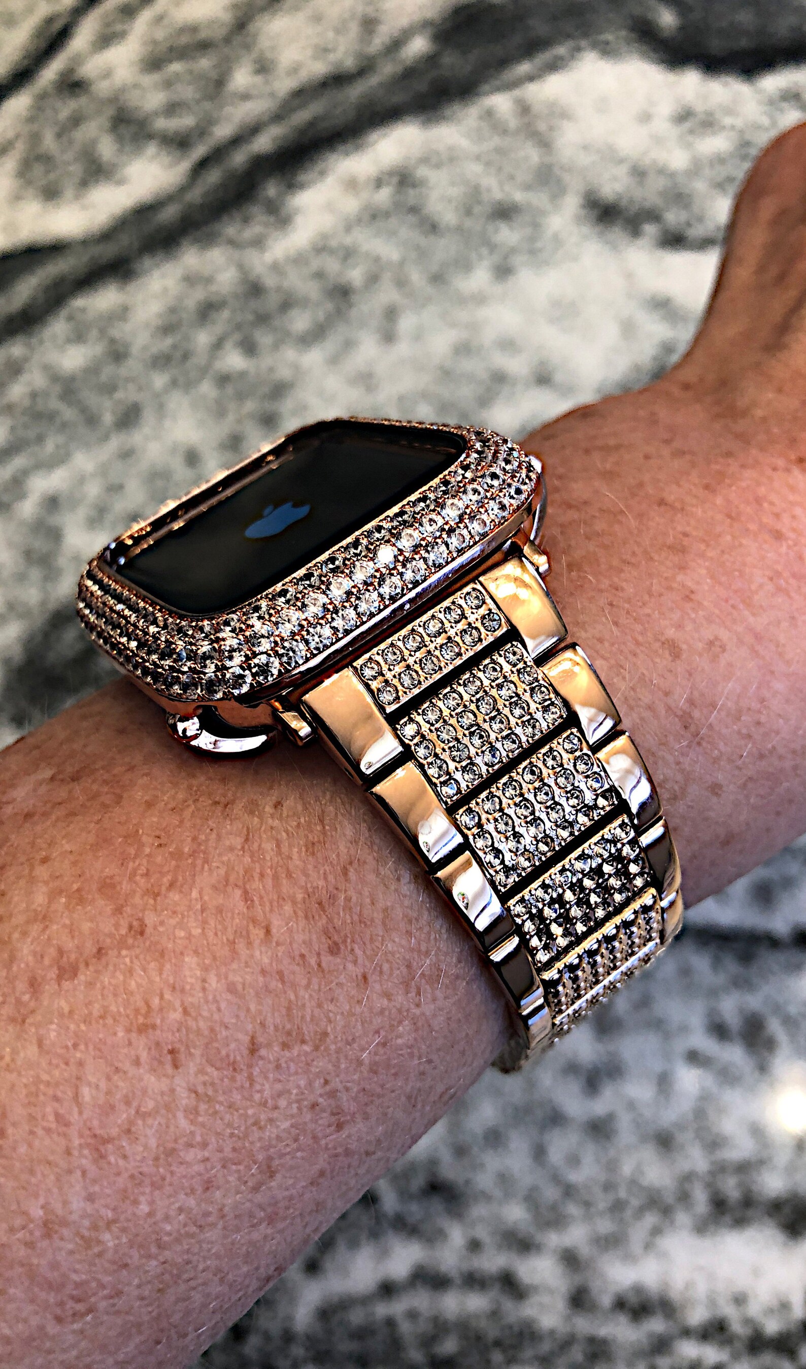 Rose Gold Diamond Apple Watch Crystal Band and or Bezel W/lab - Etsy
