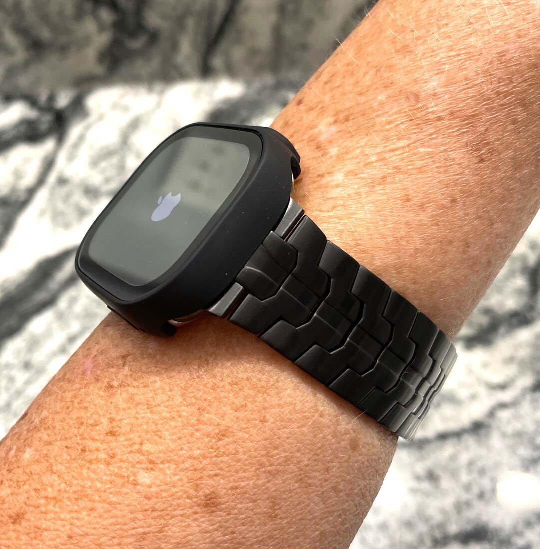 49mm Ultra Black Stainless Steel Mens Apple Watch Band and or Black ...