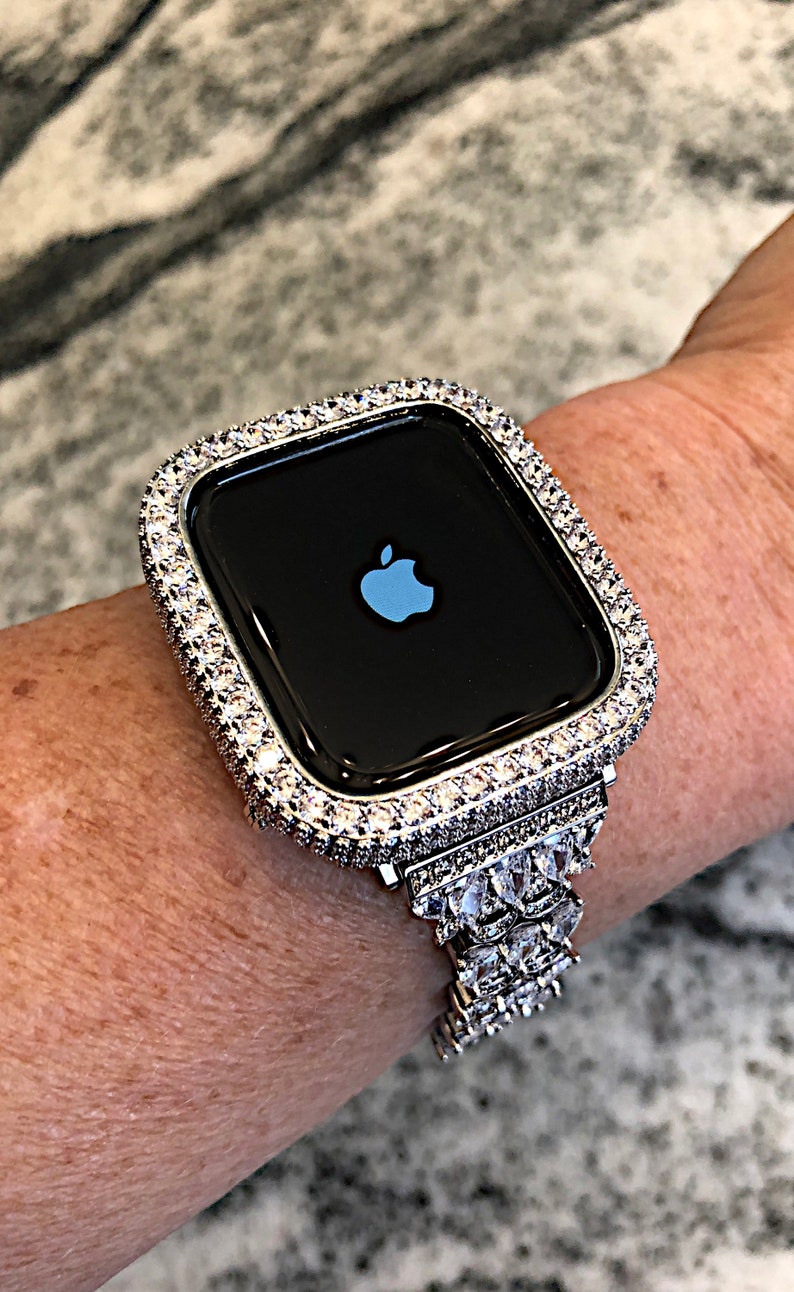 Apple Watch Band and or Lab Diamond Apple Watch Case White Gold Apple ...