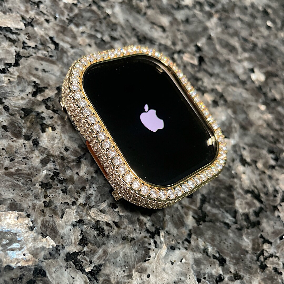 14k Yellow Gold Apple Watch Watch Lab Diamond Case Apple Watch Cases ...