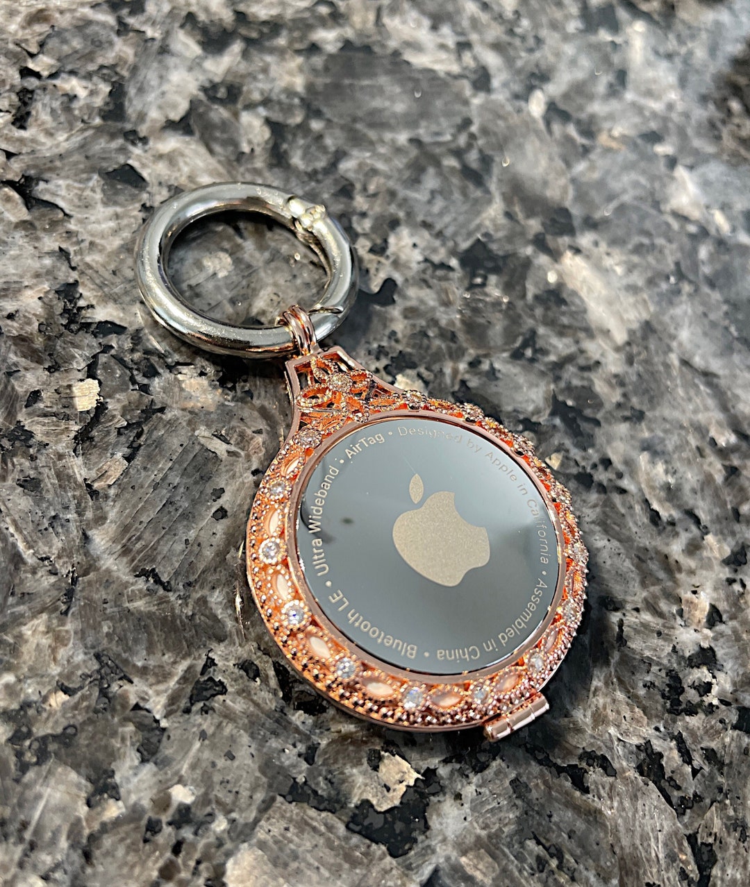 Apple AirTag Case Crystal Rose Gold Air Tag Holder Made With ...