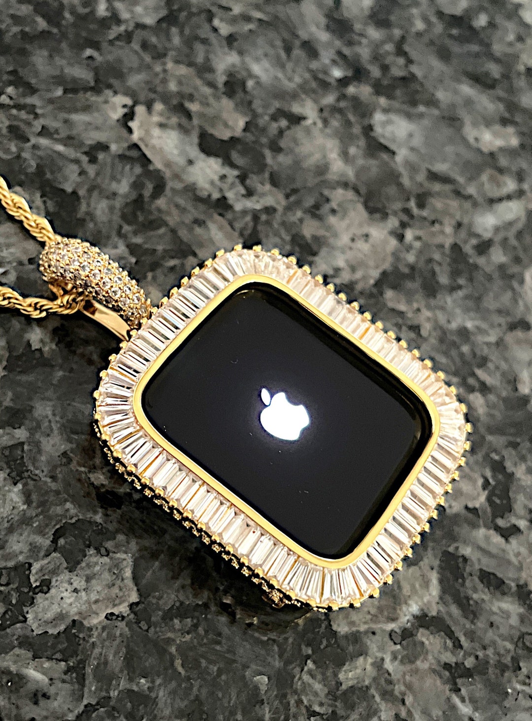 Apple Watch Pendant Yellow Gold Necklace Wear on Watch or Neck Lab ...