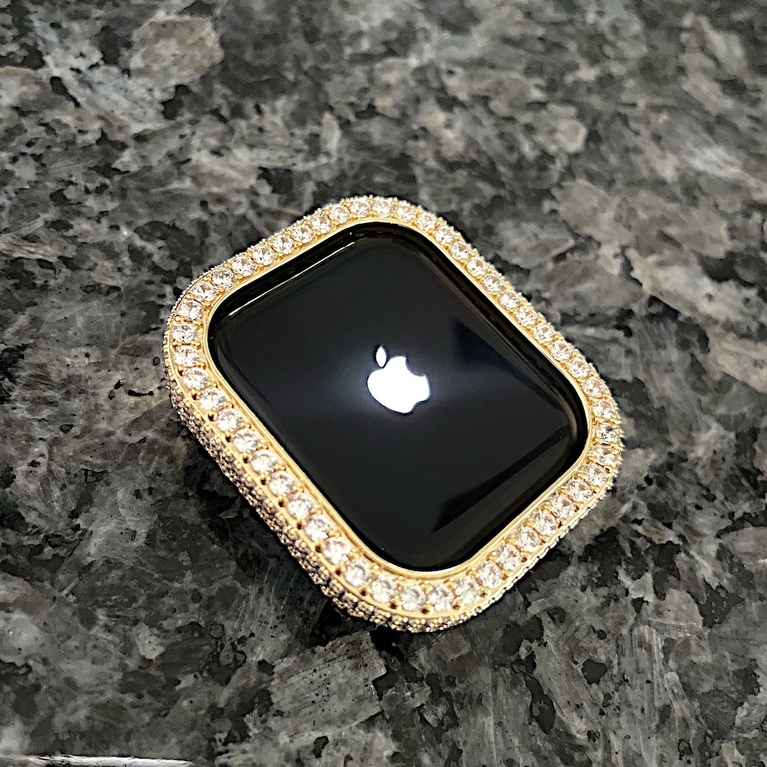 Apple Watch Case Yellow Gold Bezel Only Lab Diamond Apple Watch Bezel ...