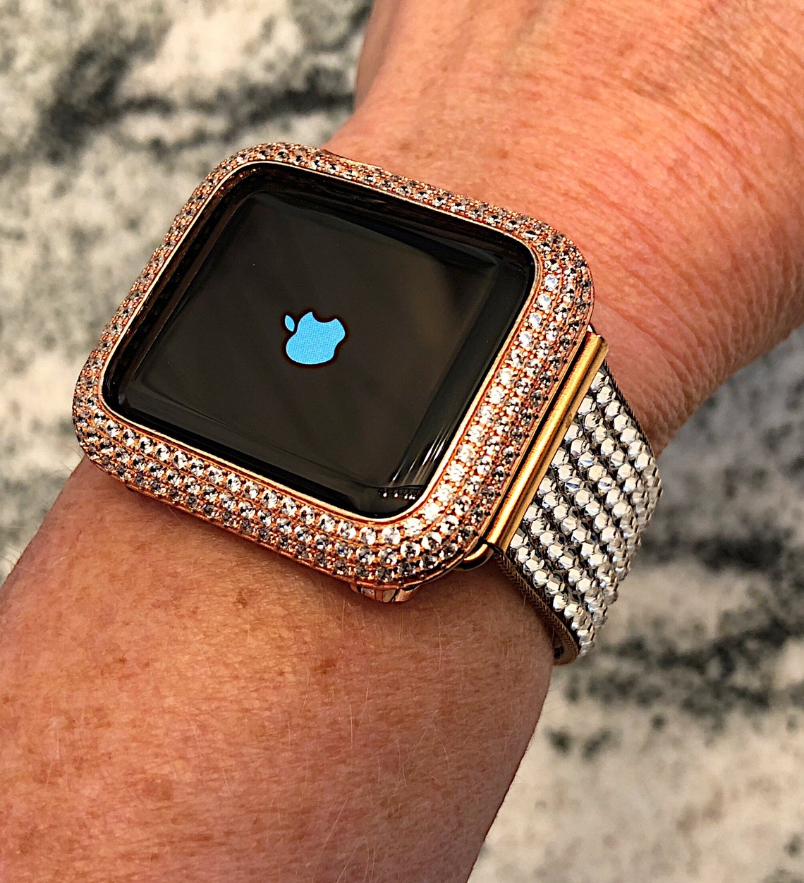 Rose Gold Bezel Only Lab Diamond Apple Watch Bezel Case Metal | Etsy