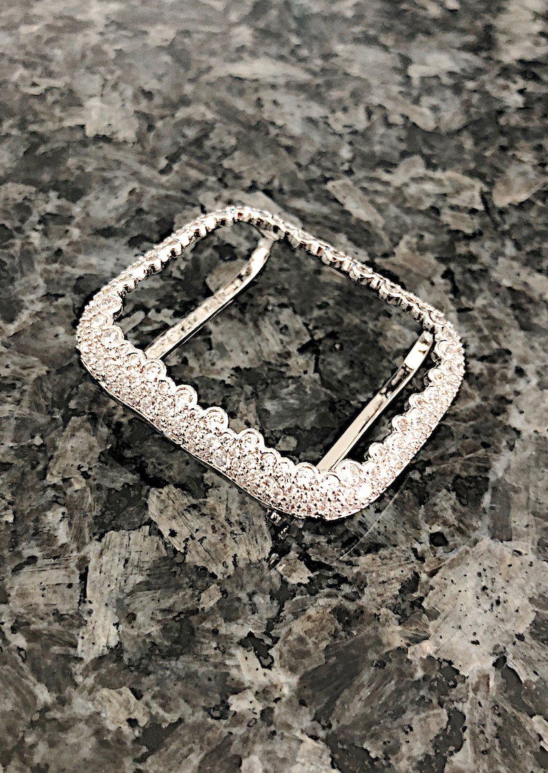 White Gold Lab Diamond Bezel Case Apple Watch Bezel Case Cover | Etsy