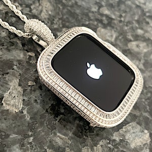 Apple Watch Pendant Necklace White Gold Wear on Watch or Neck Lab ...