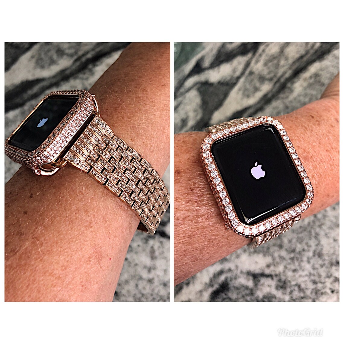 Rose Gold Apple Watch Band and or Lab Diamond Bezel Iwatch - Etsy