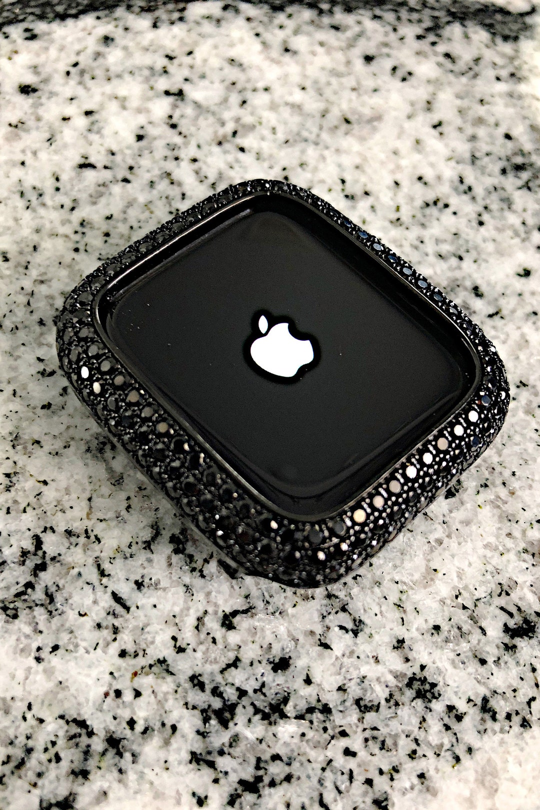 Black Bezel Only Lab Diamond Apple Watch Bezel Case Micro Pave Bling ...