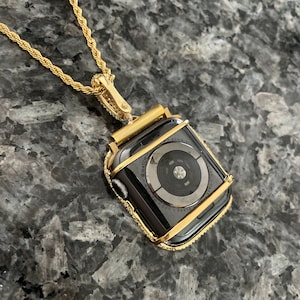 Apple Watch Pendant Yellow Gold Necklace Wear on Watch or Neck Iwatch ...