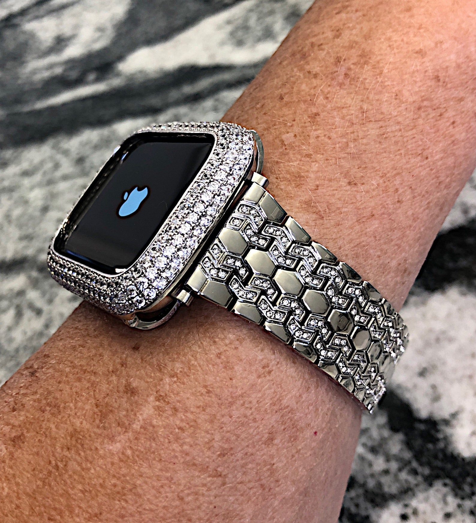 Apple Watch Band and or White Gold Lab Diamond Apple Watch - Etsy