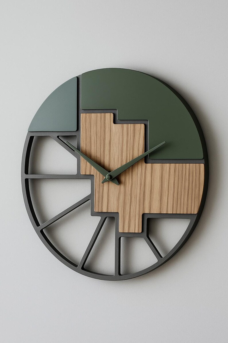 Modern Geometric Wall Clock CNC File – Laser Cut Template (digital ...