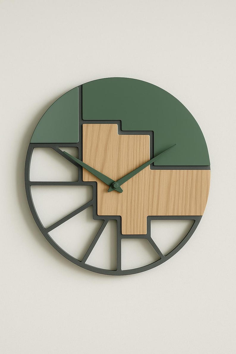 Modern Geometric Wall Clock CNC File – Laser Cut Template (digital ...