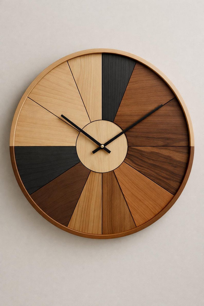 Modern Wooden Wall Clock CNC File | Laser Cut (dxf, Svg, Ai, Pdf - Etsy