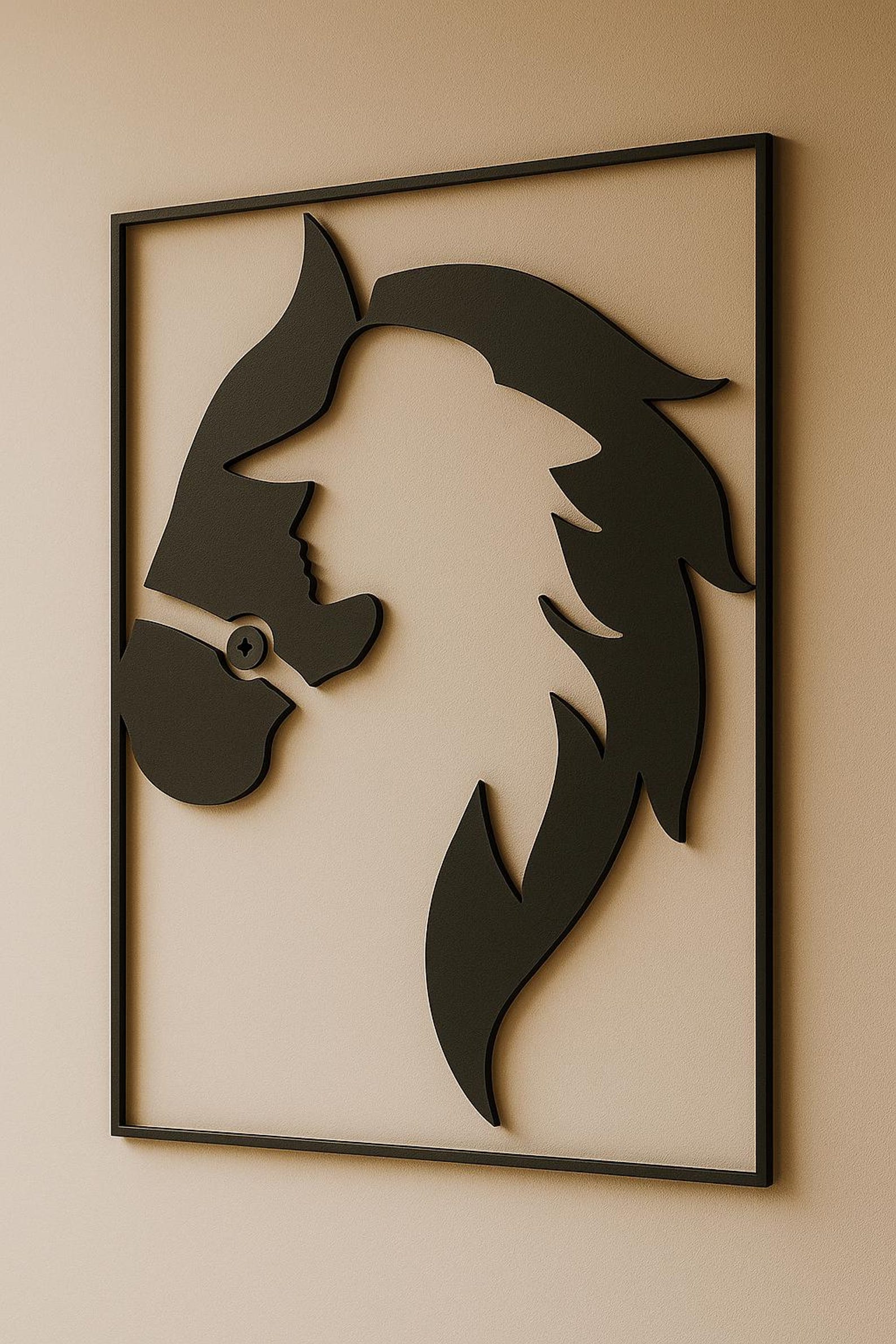 Horse Girl Metal Wall Art DXF File: Western Silhouette CNC Design ...