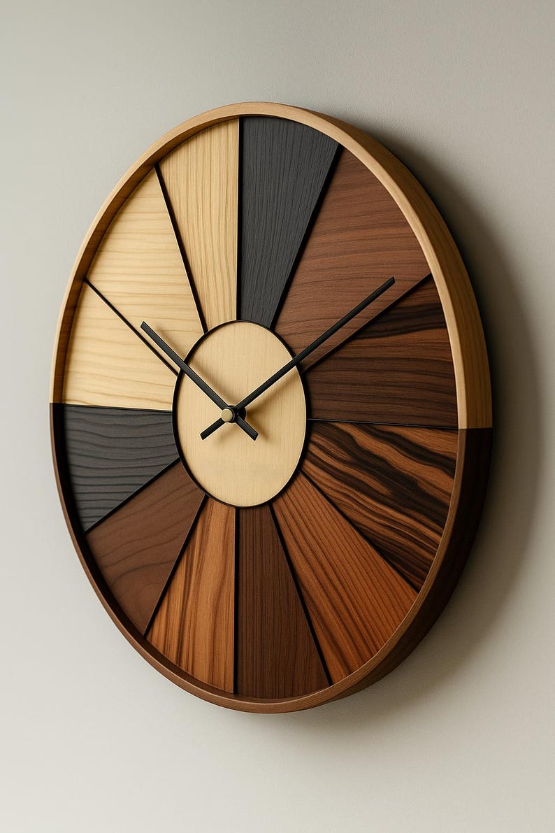 Modern Wooden Wall Clock CNC File | Laser Cut (dxf, Svg, Ai, Pdf - Etsy
