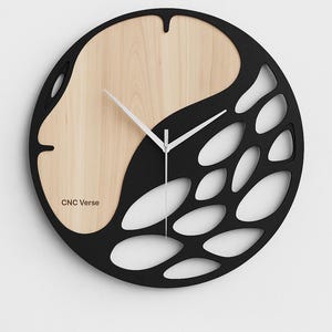 Abstract Wall Clock CNC File – Modern Art Template (digital Download ...
