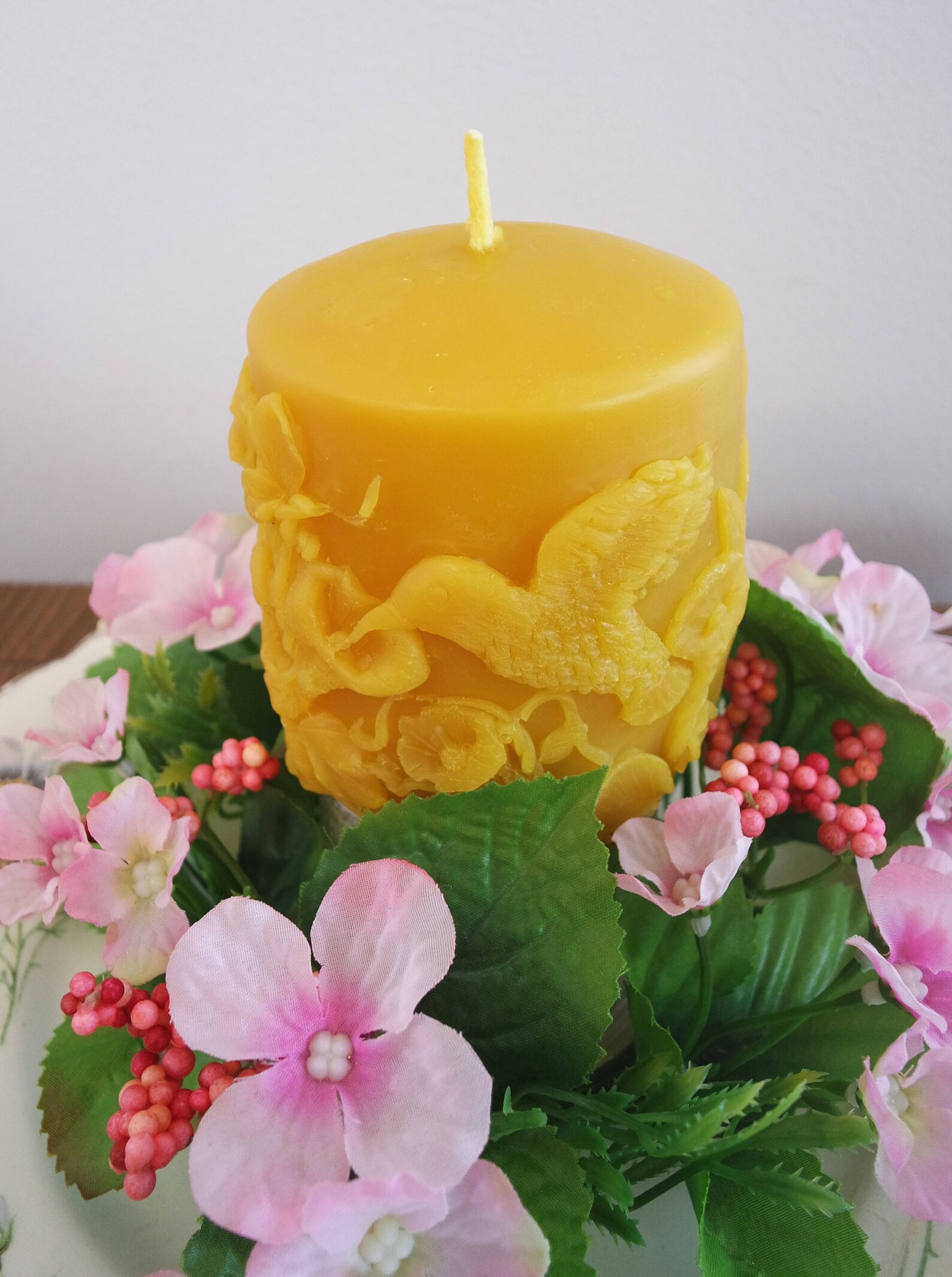 Handmade 100% Beeswax Candle Hummingbird and Morning Glory - Etsy