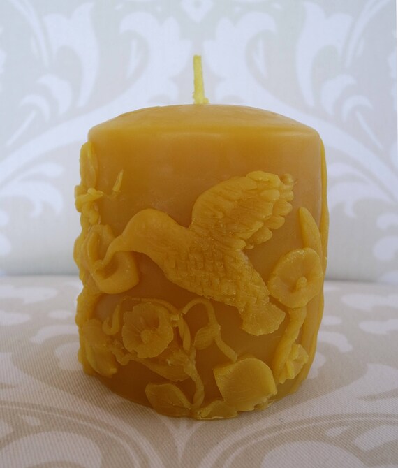 Handmade 100% Beeswax Candle Hummingbird and Morning Glory - Etsy