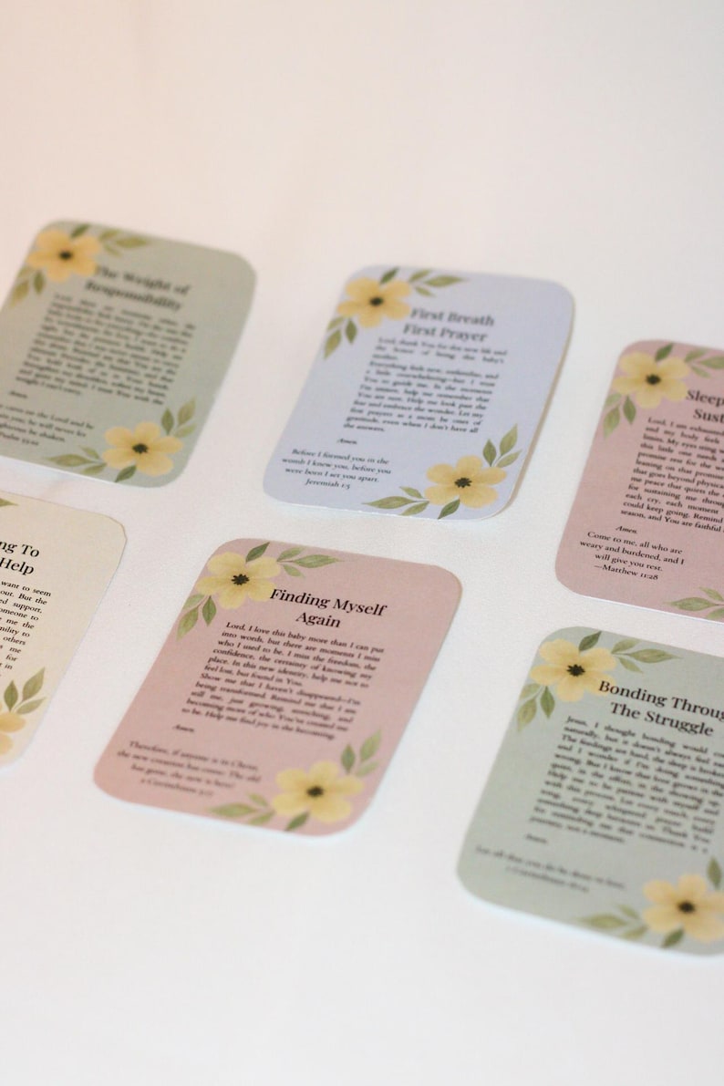 New Mom Prayer Cards-faith Based Encouragement for Moms, Scripture ...