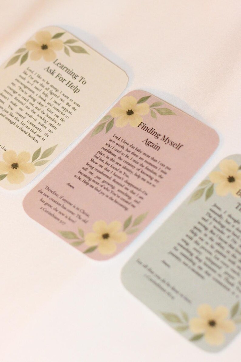 New Mom Prayer Cards-faith Based Encouragement for Moms, Scripture ...