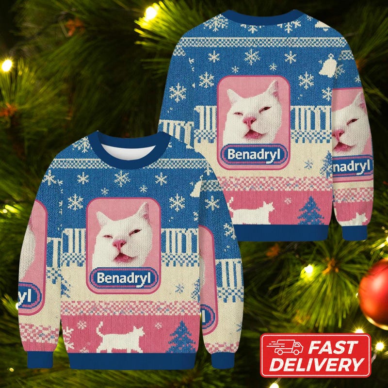 Cat Christmas Jumper Meme - Etsy
