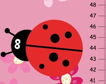 Personalized Lady Bug Canvas Growth Chart | Etsy