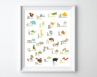 Spanish Nature Themed Alphabet 11X14 Set of 2 Posters | Etsy
