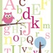 Set of Two ABC and Numbers Poster Print Owl on Branch Nursery Wall ...