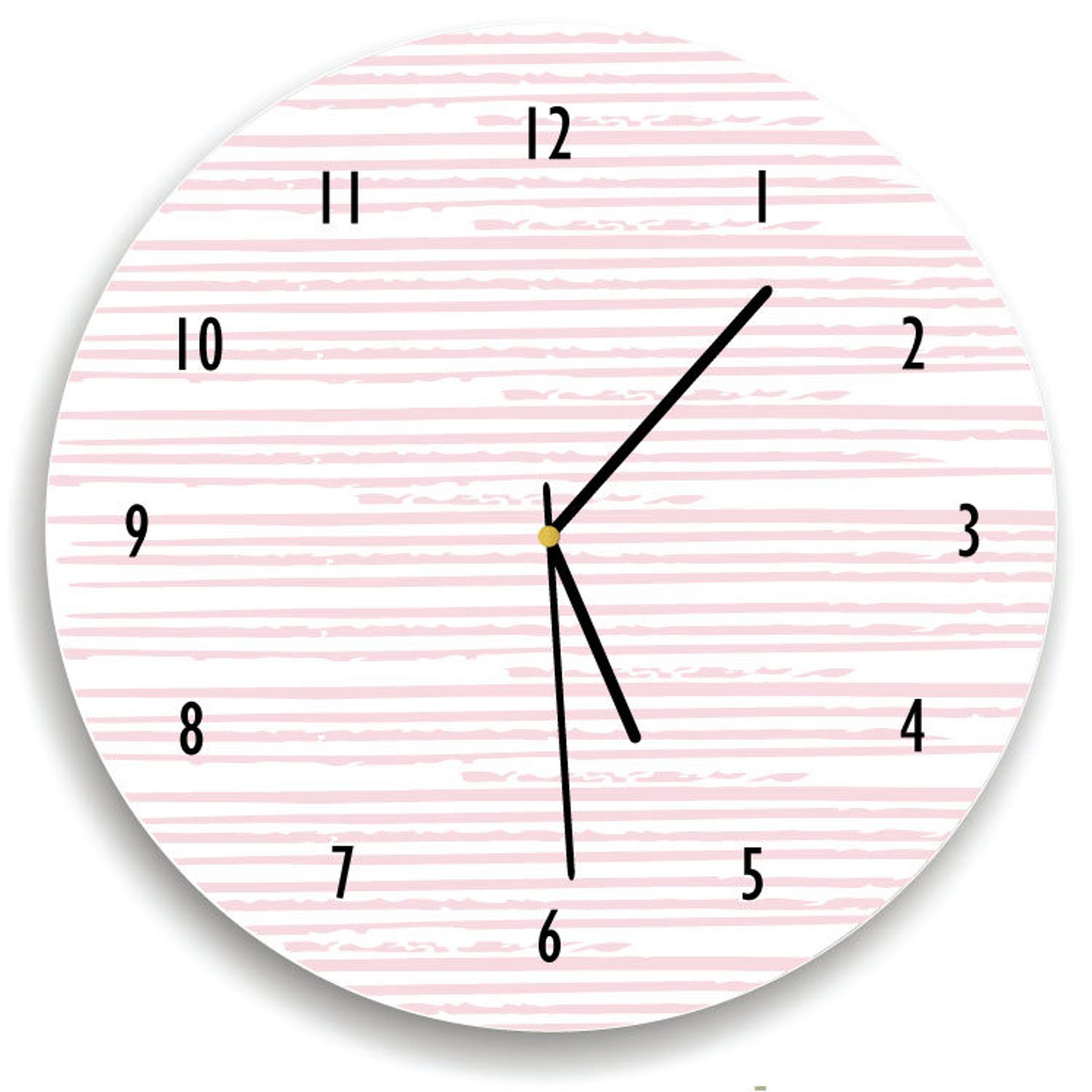 Pale Light Pink Clock Line Pattern WALL Clock Minimalist | Etsy