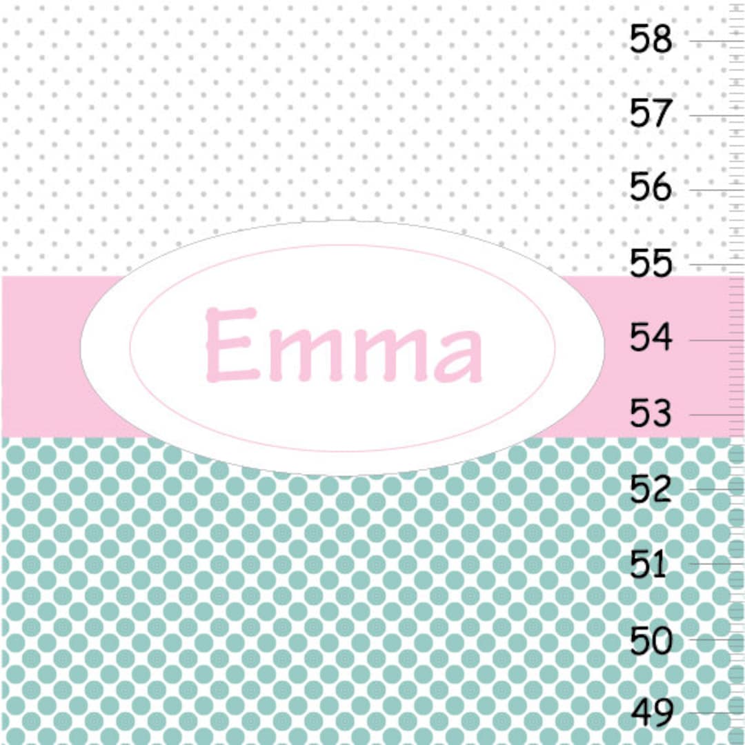 Personalized Polka Dot Growth Chart Pink and Gary - Etsy