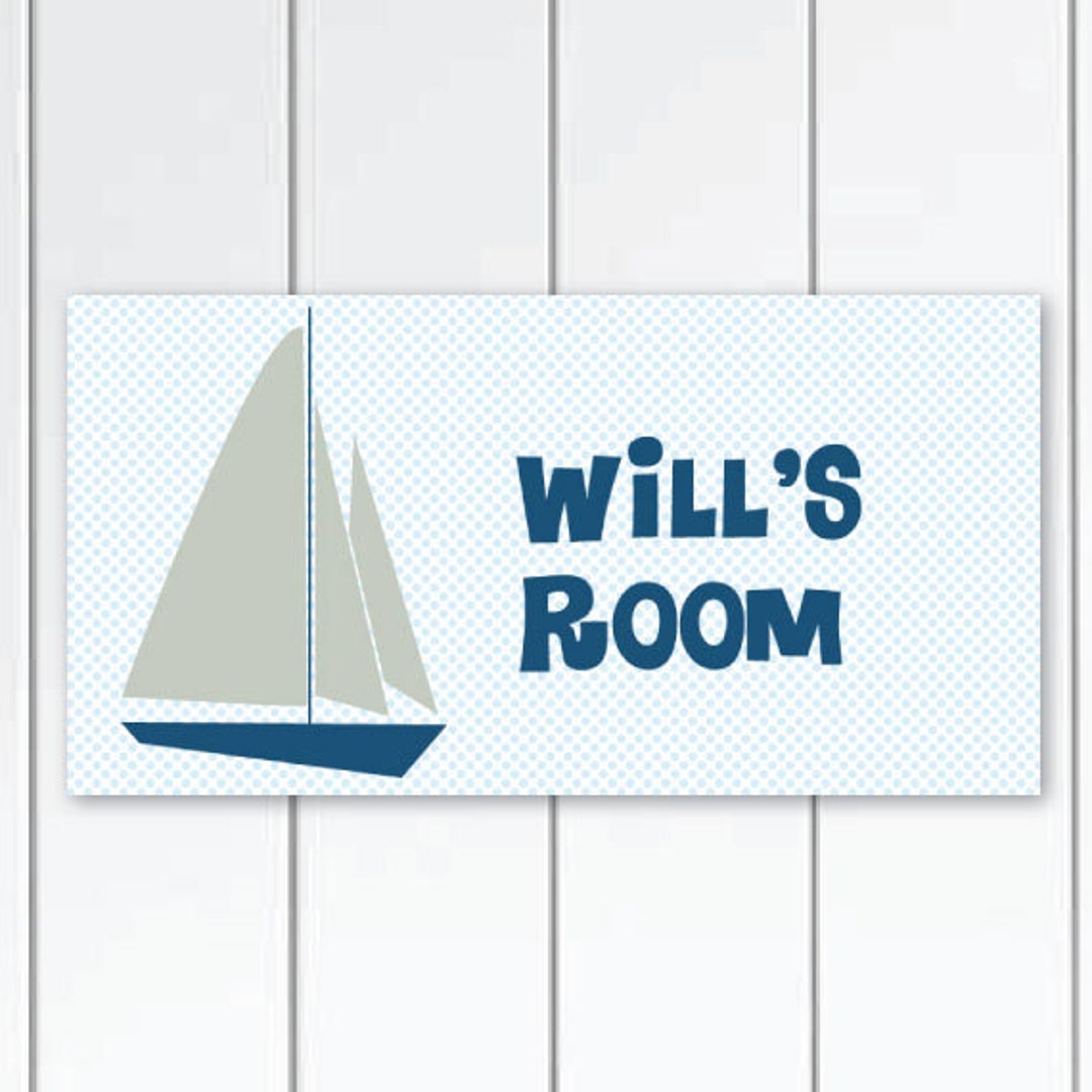 Personalized Children Sail Boat Door Sign - Nautical, Sailing Boat ...