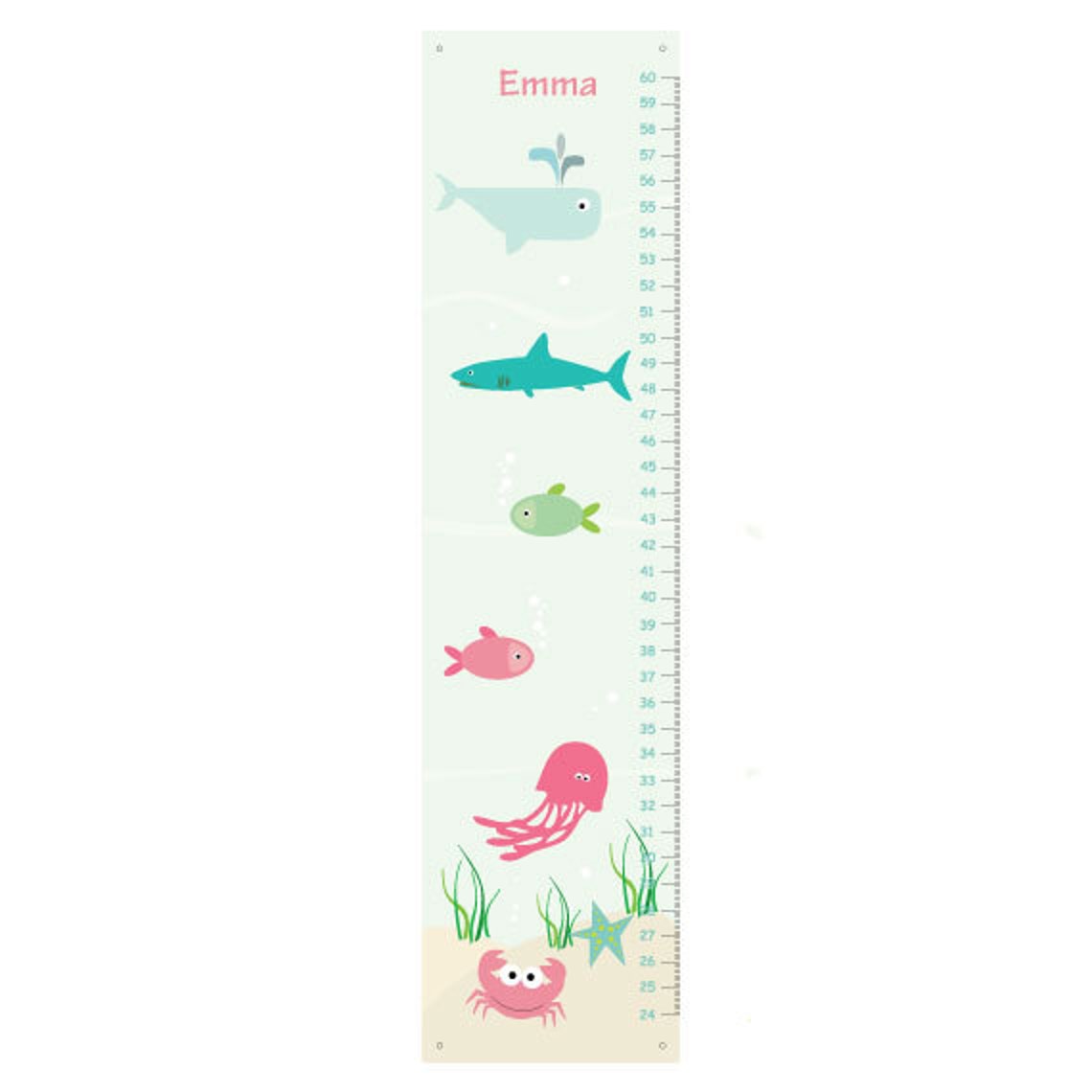 Personalized Ocean Sea Life Height Chart for Girls Room - Etsy