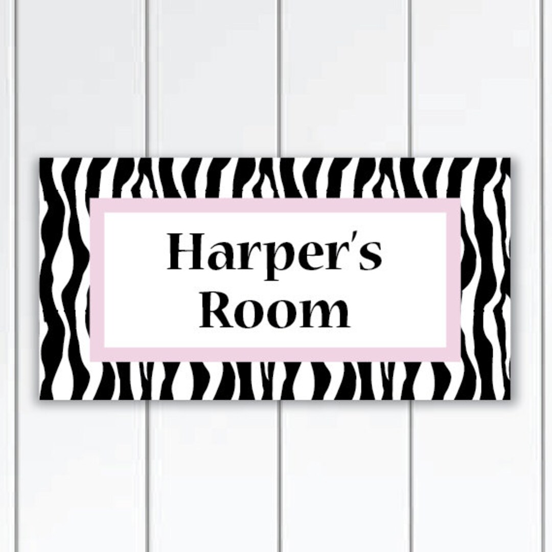 On SALE This Week - Zebra Door Sign - Zebra Print Door Plaque - Girls ...