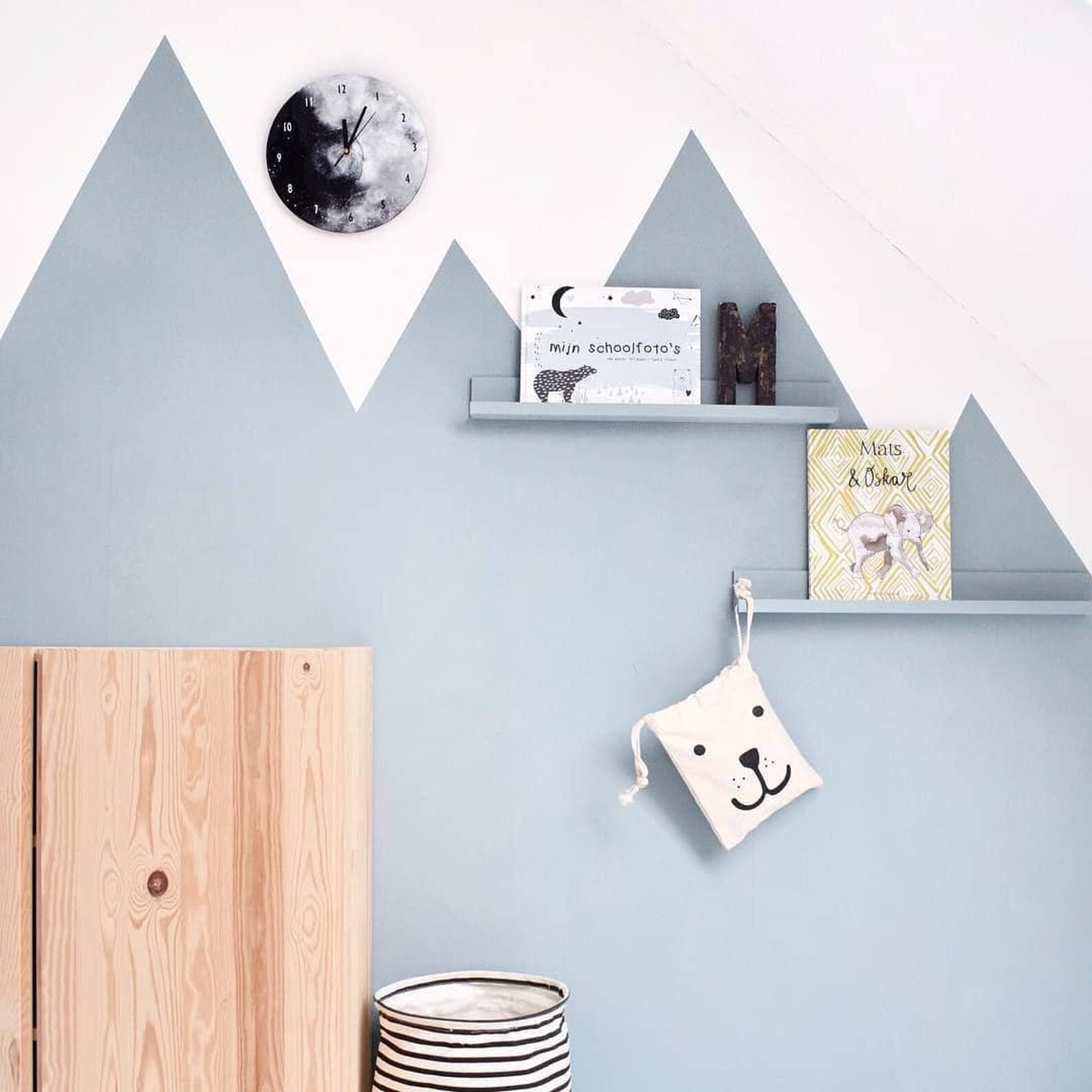 Moon wall Clock Full Moon Wall clock Moon Art Watercolor | Etsy