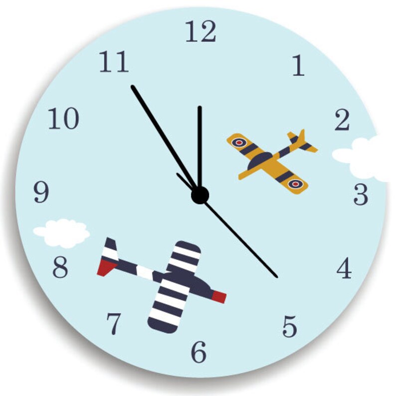 Kids DOOR SIGN Red and Blue Airplane Children's Bedroom Nursery Wall ...