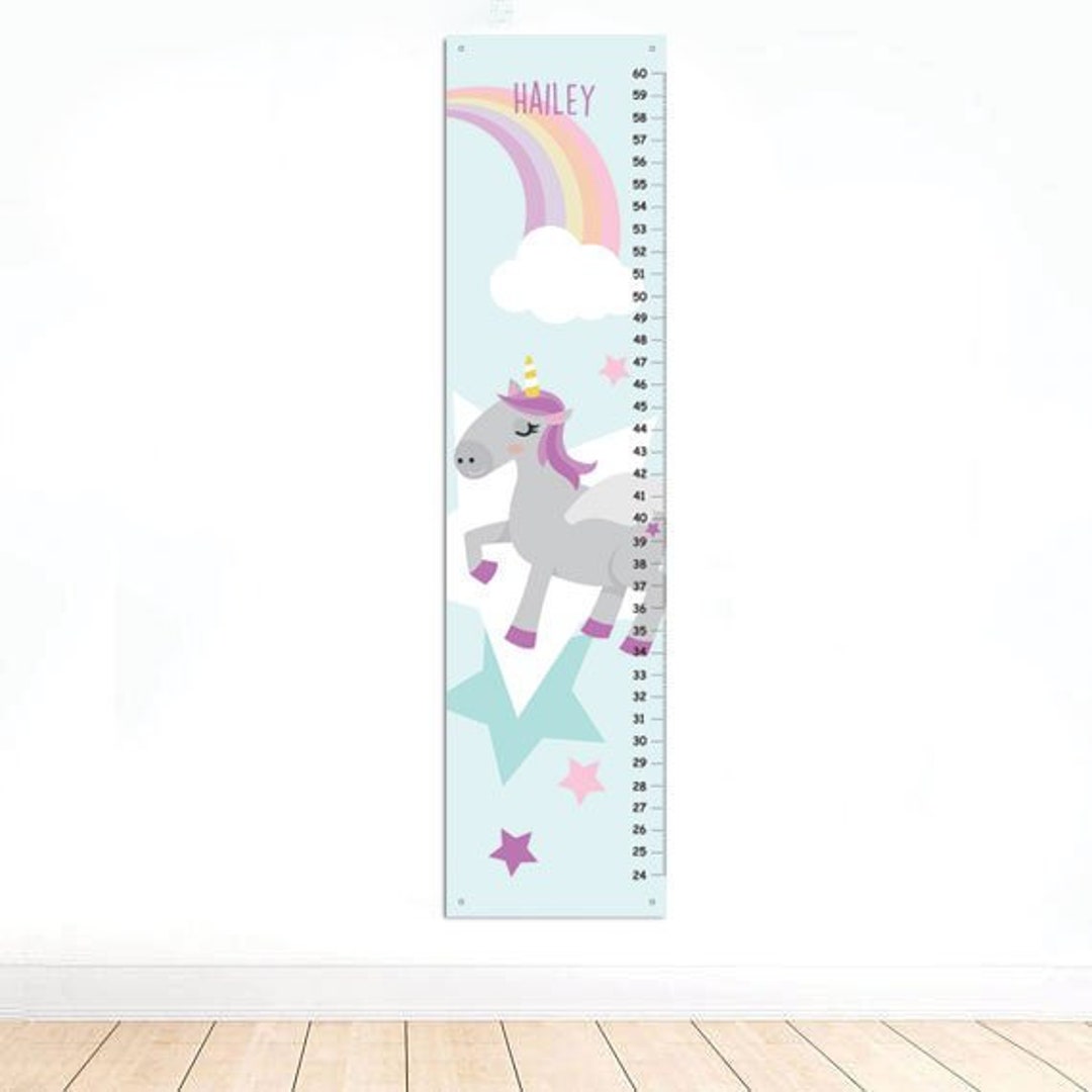 Personalized Unicorn GROWTH Chart- Rainbow Unicorn Height Chart - Etsy