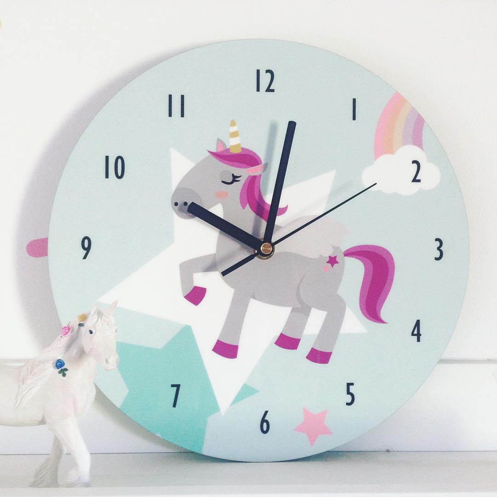 Unicorn Wall Clock unicorn Wall Art Nursery Decor Unicorn - Etsy