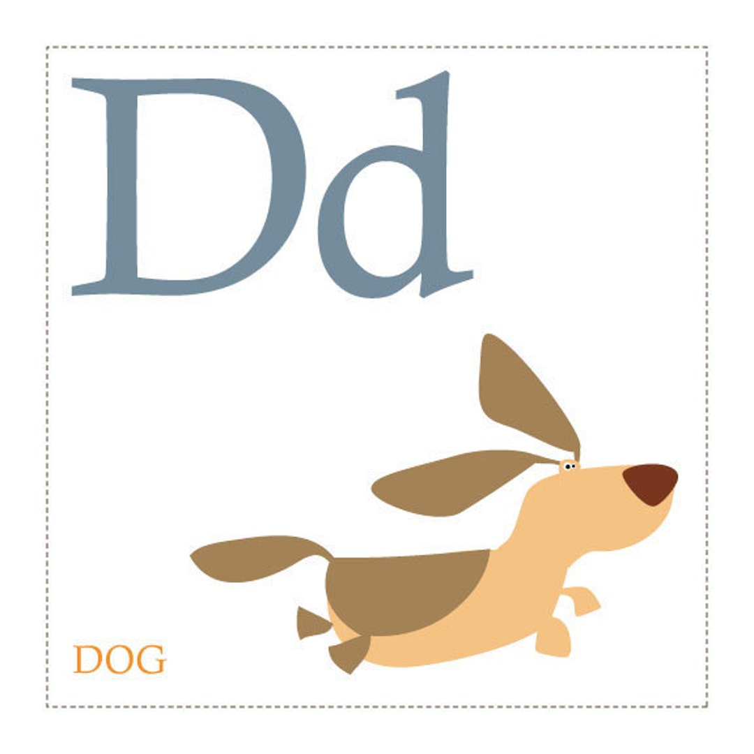 D is for Dog - Alphabet Print - Etsy