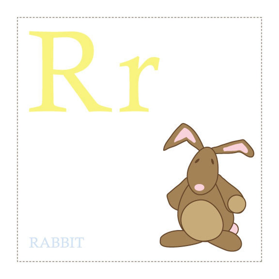 R is for Rabbit Alphabet Print - Etsy