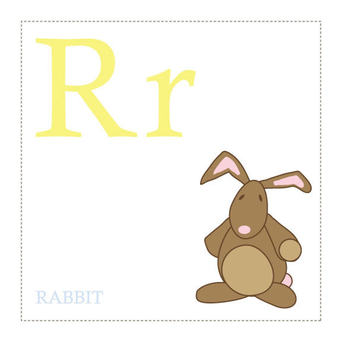 R is for Rabbit Alphabet Print - Etsy