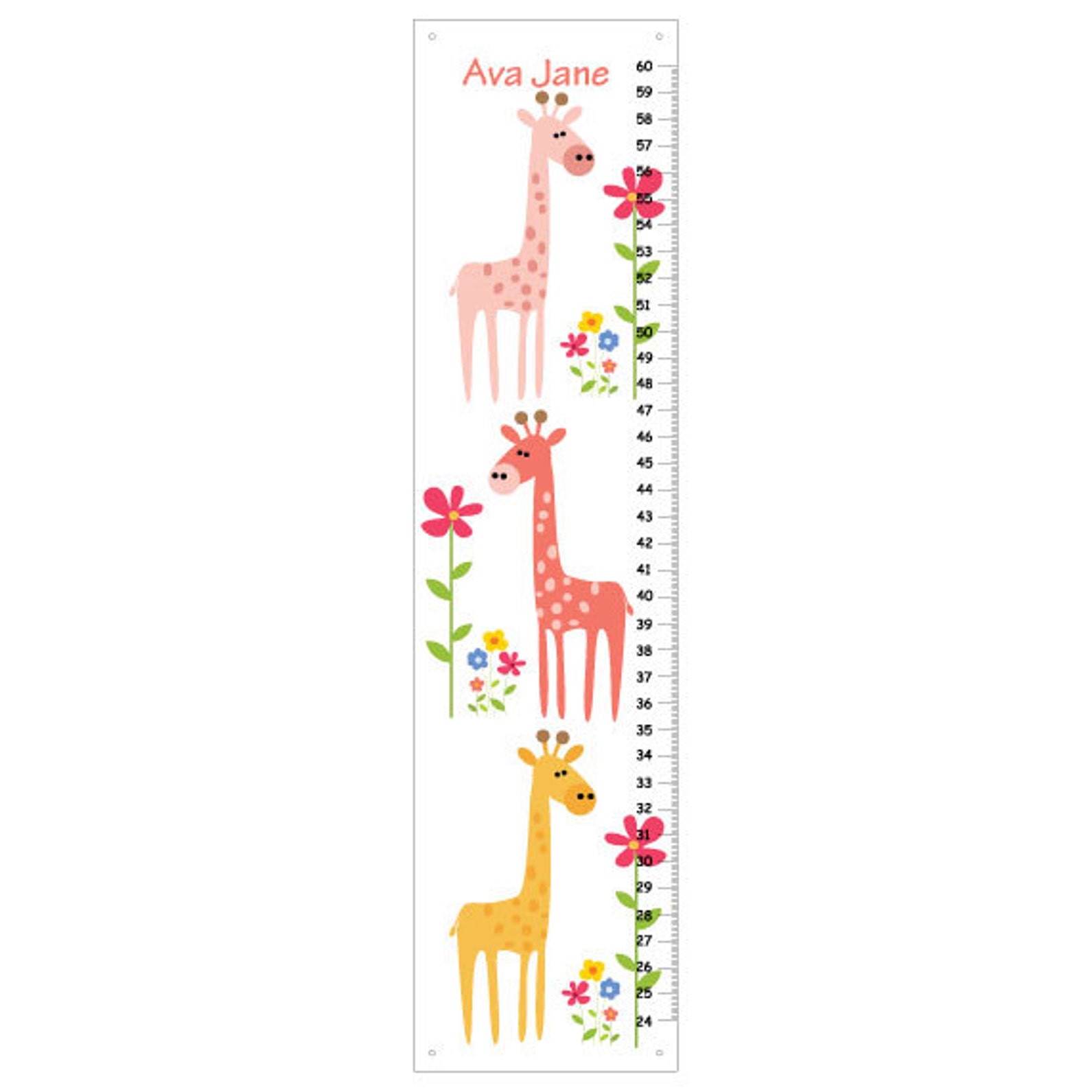 Canvas Growth Chart Giraffe Growth Chart Giraffe Jungle - Etsy