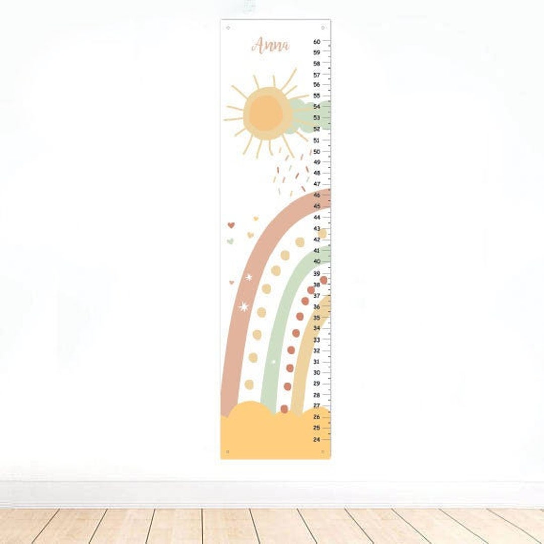 Rainbow Love GROWTH CHART - Baby Room Décor -rainbow Baby- Gender ...